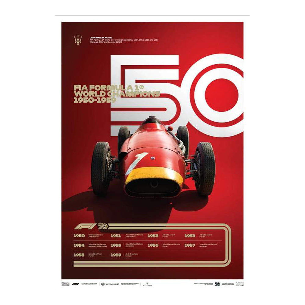 Poster 50s F1 Limited Edition – MaseratiStore